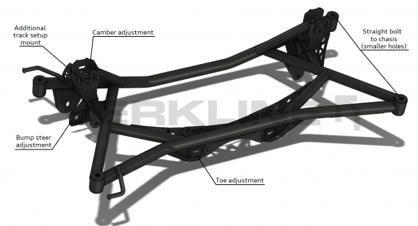 Rear Lightweight Tubular Subframe for FWD cars - VAG A3 TT Golf Mk5 Mk6 ...